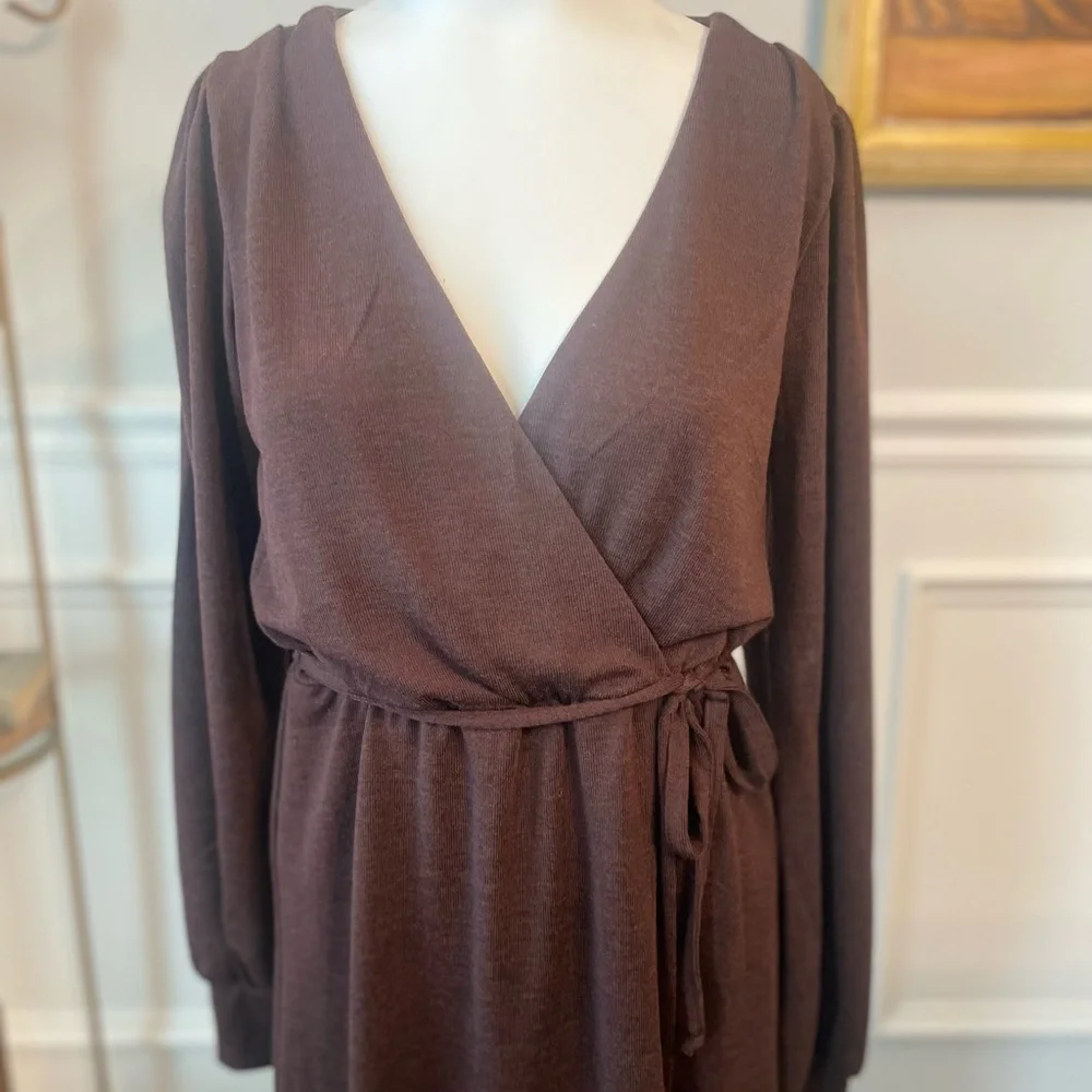 Blue Rain | Dresses | Long Sleeve Faux Wrap Dress | Poshmark